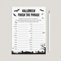 Black and White Halloween Party Game for Groups Printable – LittleSizzle