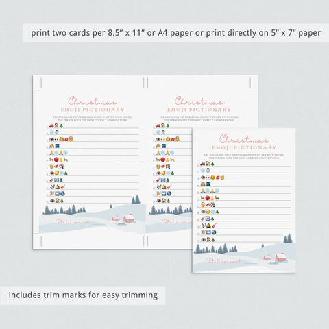Winter Holiday Emoji Pictionary Game Printable | Winter Wonderland ...