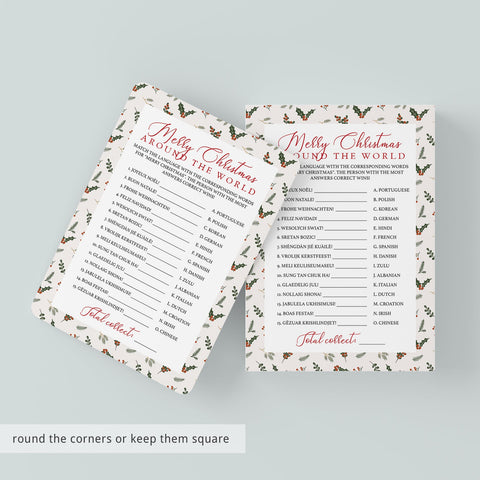 Merry Christmas Around the World Game Printable | Instant Download ...