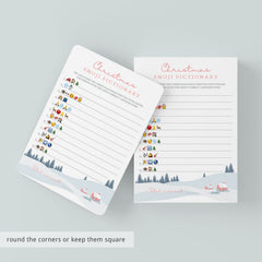 Winter Holiday Emoji Pictionary Game Printable | Winter Wonderland ...