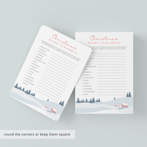 Printable Christmas Word Scramble Game | Instant Download – LittleSizzle