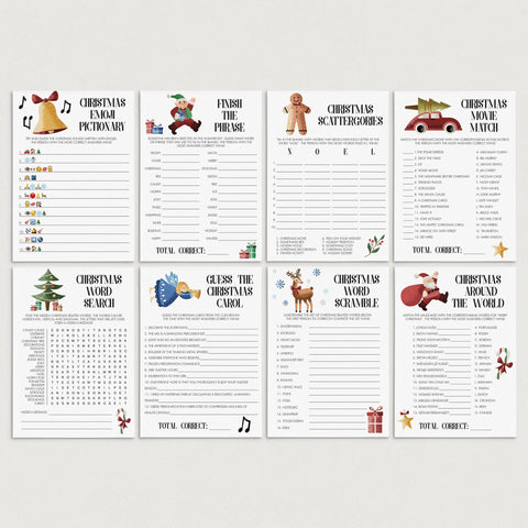 Printable Holiday Games Bundle Instant Download | 8 Funny Games ...