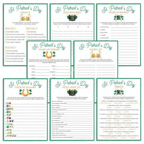 8 St. Patrick's Day Party Games | Printable & Virtual Files Included ...