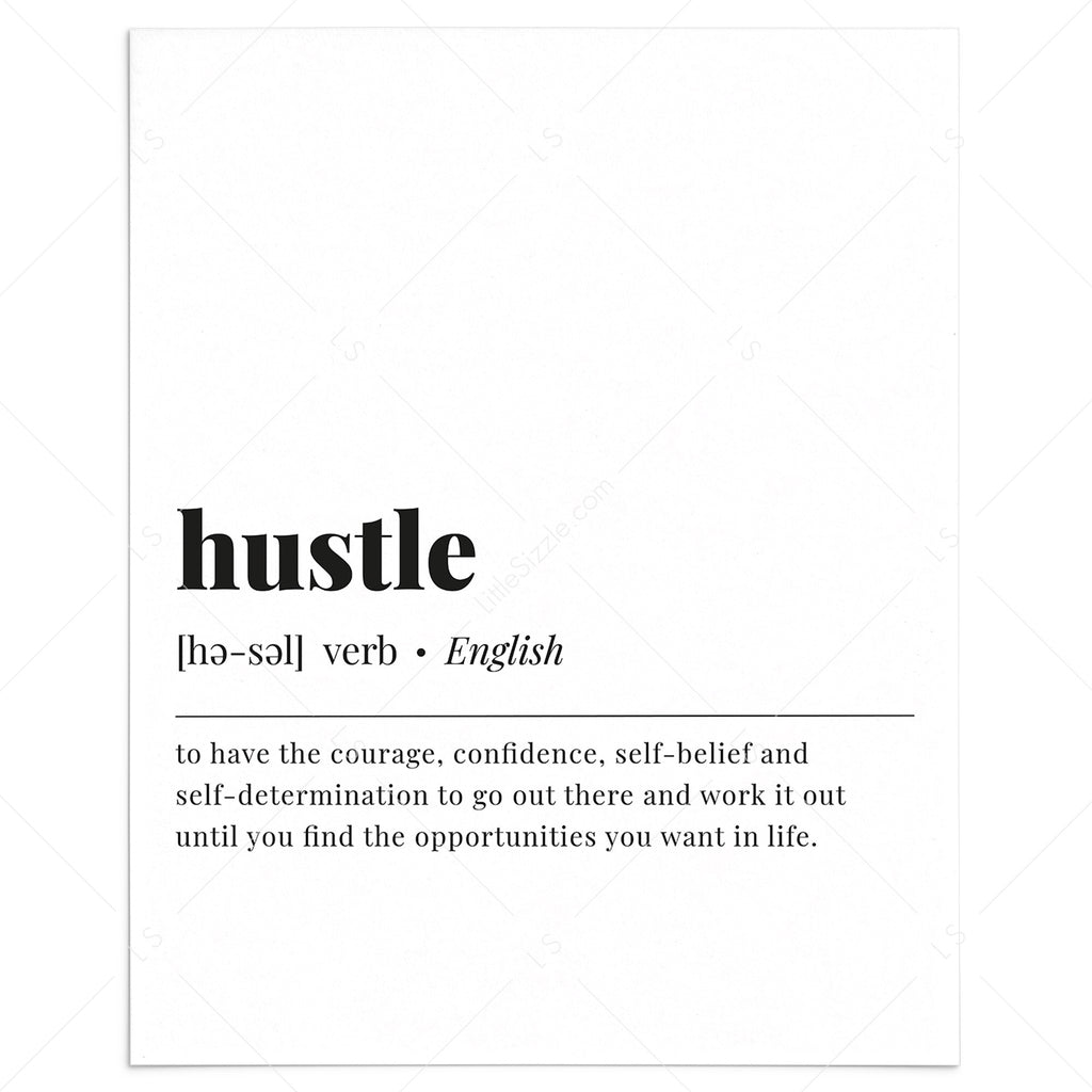 Hustle Definition Print | Hustle Poster | Motivational Wall Art ...