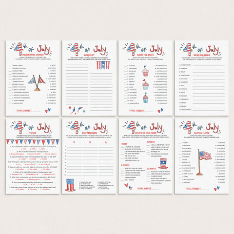 8 Fun Fourth of July Games | Printable & Fillable PDF Templates ...