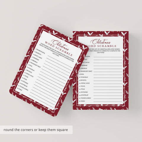 Holiday Word Scramble Game Instant Download | Christmas Games ...