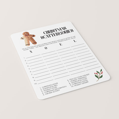 Printable Christmas Scattergories Game | Instant Download – LittleSizzle