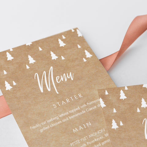 Rustic Holiday Menu Template Instant Download | Kraft Christmas Cards ...