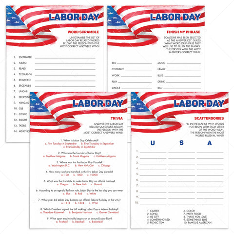 Labor Day Games and Activities for Family Printable | Instant Download ...