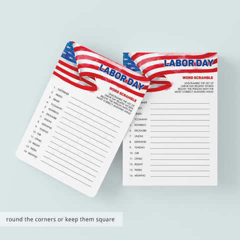Labor Day Word Scramble Game Printable | Instant Download – LittleSizzle