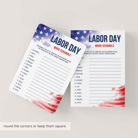 USA Labor Day Word Puzzle Printable | Answer Key Included – LittleSizzle