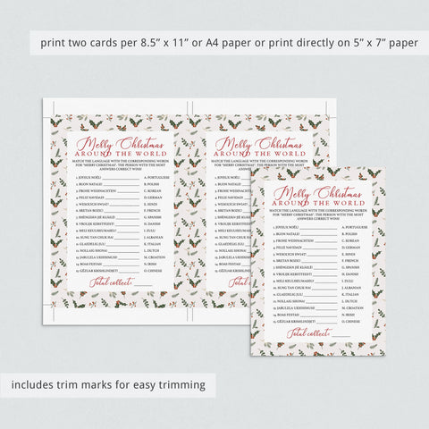 Merry Christmas Around the World Game Printable | Instant Download ...