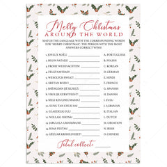 Merry Christmas Around the World Game Printable | Instant Download ...
