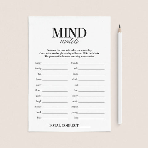 Group Icebreaker Game Mind Match Printable | Best Party Starters ...