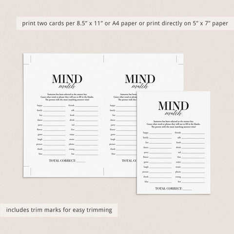 Group Icebreaker Game Mind Match Printable | Best Party Starters ...