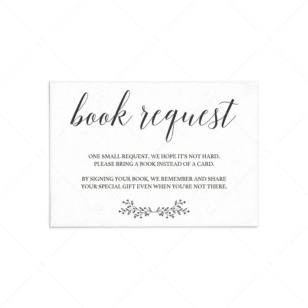 Minimal Book Request Card Printable | Instant download – LittleSizzle