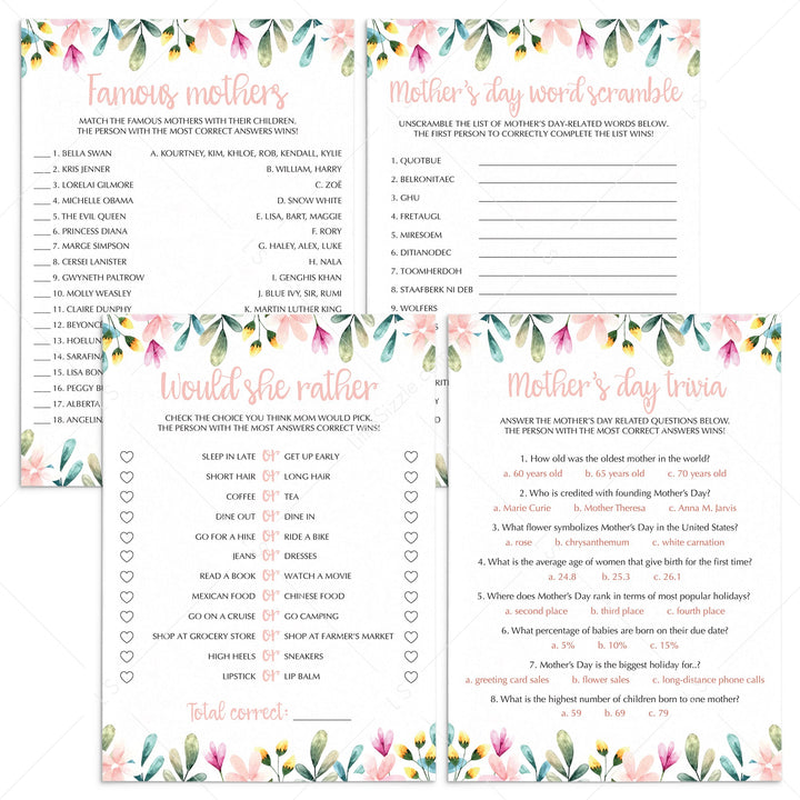 The Best Mother's Day Games and Activities | Instant Download ...