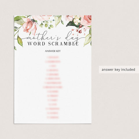 Virtual and Printable Mother's Day Game Word Scramble – LittleSizzle
