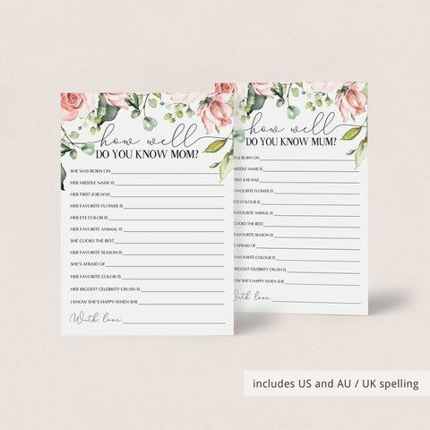 (Virtual) Mother's Day Activity How Well Do You Know Your Mom ...