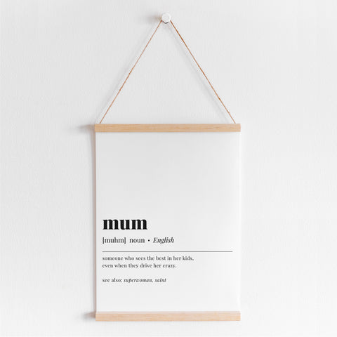 Mum Definition Print | Meaning Of Mum Dictionary Art Instant Download ...