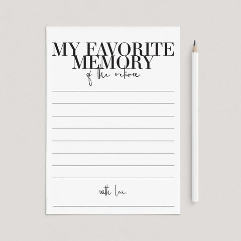 My Favorite Memory Of The Retiree Cards Printable | Download – LittleSizzle