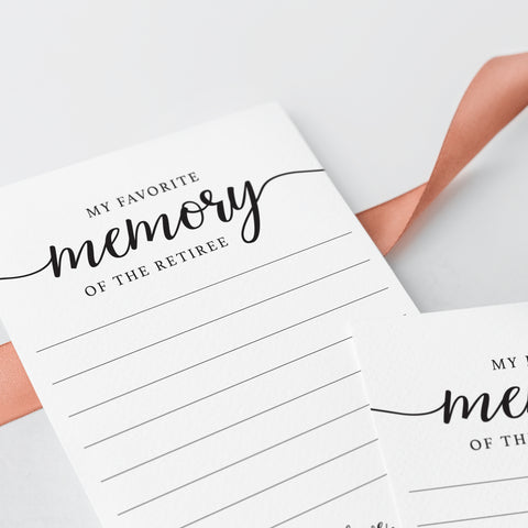 Retirement Favorite Memory Of The Retiree Cards Printable – LittleSizzle