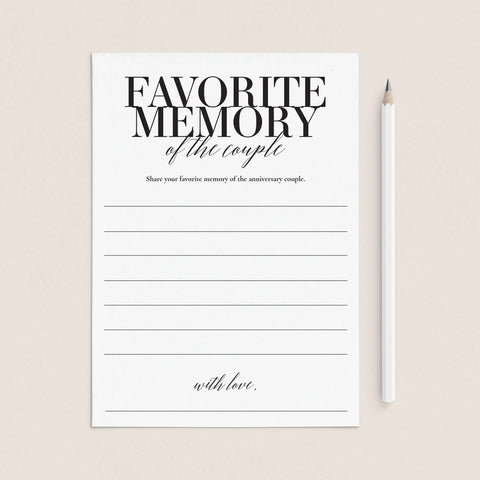 Share Your Favorite Memory With the Anniversary Couple Cards Printable ...