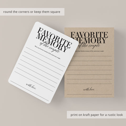 Share Your Favorite Memory With the Anniversary Couple Cards Printable ...