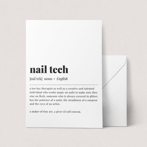 Nail Tech Definition Print | Gift for Nail Technician | Salon Wall Art ...