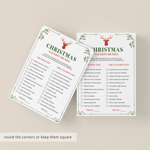 Christmas Naughty or Nice Game Printable | Instant Download – LittleSizzle