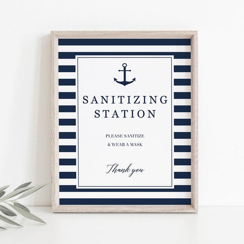 Sanitizing Station Sign Printable | Nautical Theme | Instant Download ...