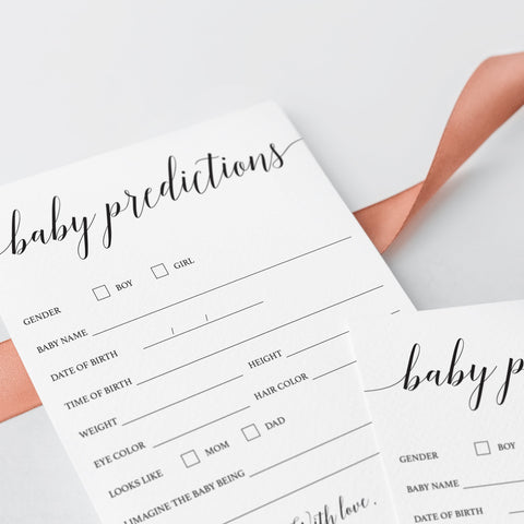 Gender Neutral Baby Predictions Game | Printable & Virtual Baby Shower ...
