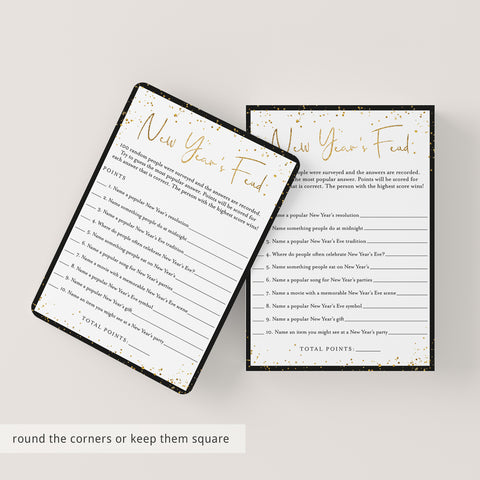 Family Feud Game for New Year's Party Printable | Answers Included ...