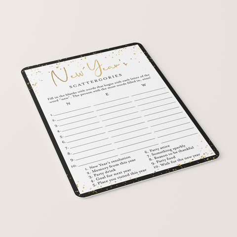 New Year's Scattergories Game Printable | Instant Download – LittleSizzle