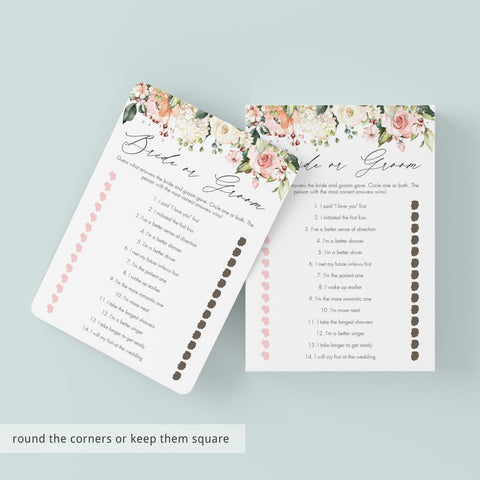 Personalized Bridal Shower Bride or Groom Game Templates – LittleSizzle