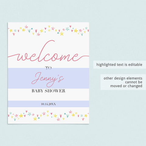 Printable baby shower decor bundle for girl | Instant download ...