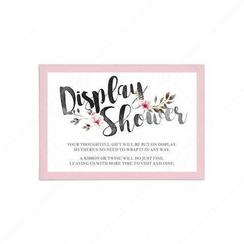 Display Shower Insert Card | Pink Floral | Printable – LittleSizzle