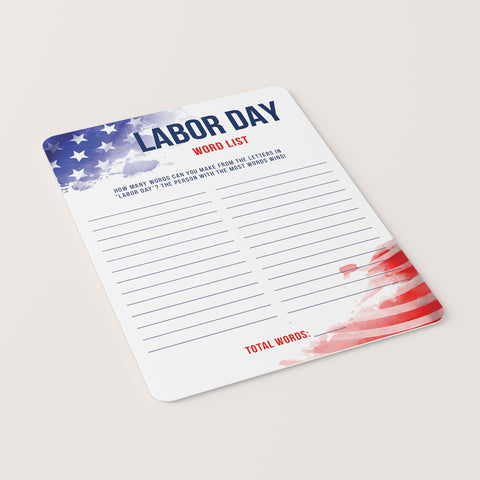 Printable Labor Day Word Game | USA Labor Day Activities – LittleSizzle