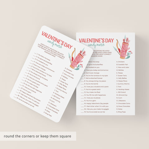 Valentine's Day Candy Bar Game with Answers | Printable – LittleSizzle