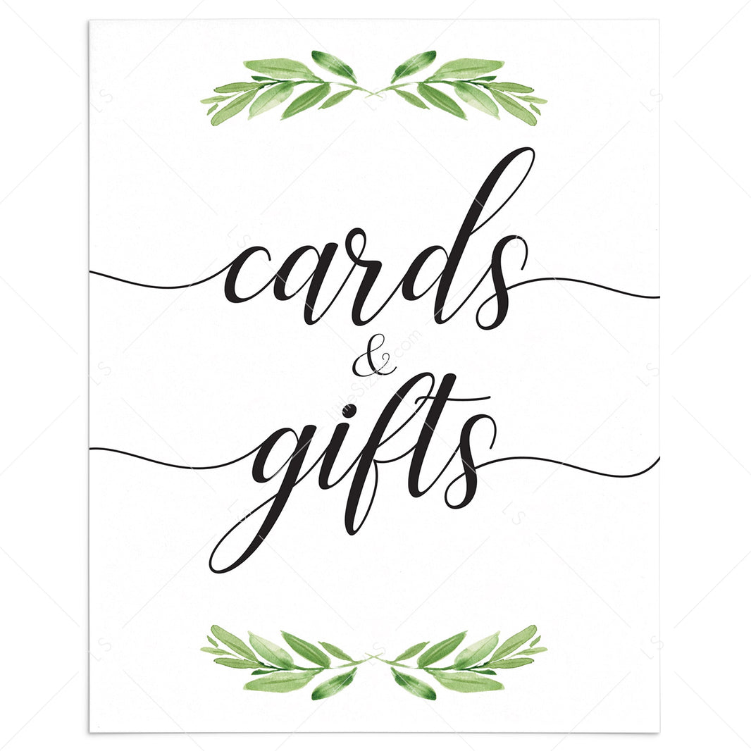 Printable Cards & Gifts signs | Instant download gift table signs ...