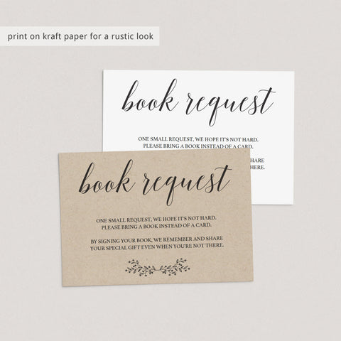 Minimal Book Request Card Printable | Instant download – LittleSizzle
