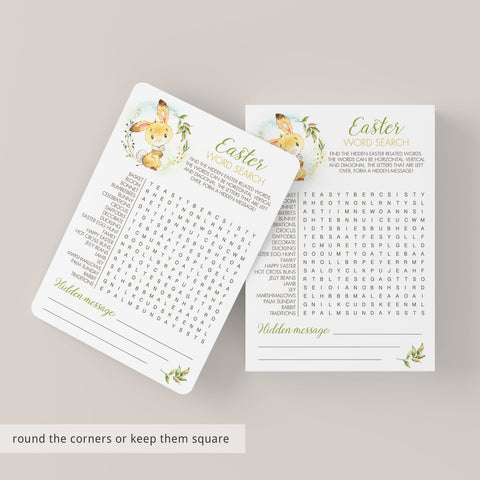 Printable Easter Word Search Game With Hidden Message | Instant ...