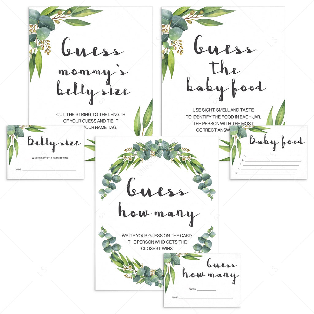 Botanical baby shower Guessing Game Bundle printable | Instant download ...