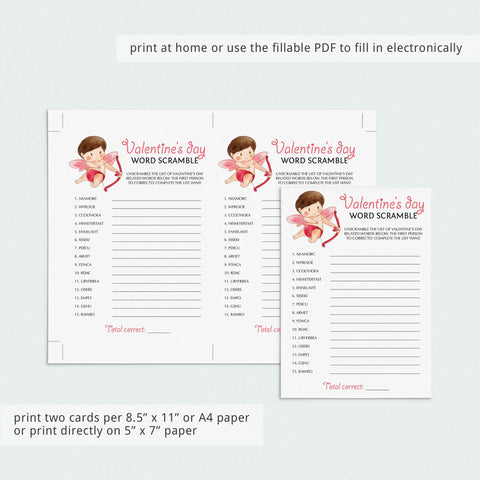 Printable & Virtual Valentine's Day Classroom Games | Word Scramble ...