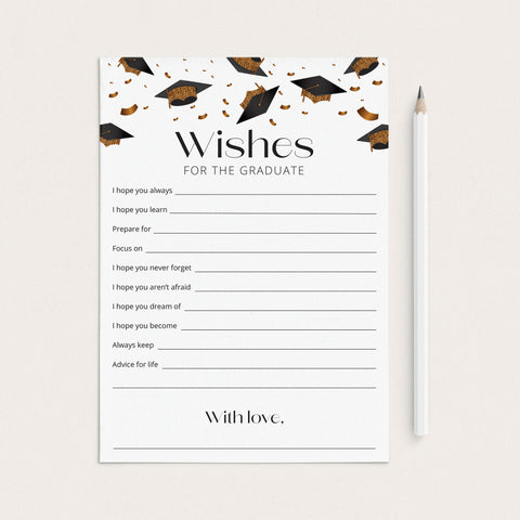 Wishes and Advice for The Graduate Printable | Instant Download ...