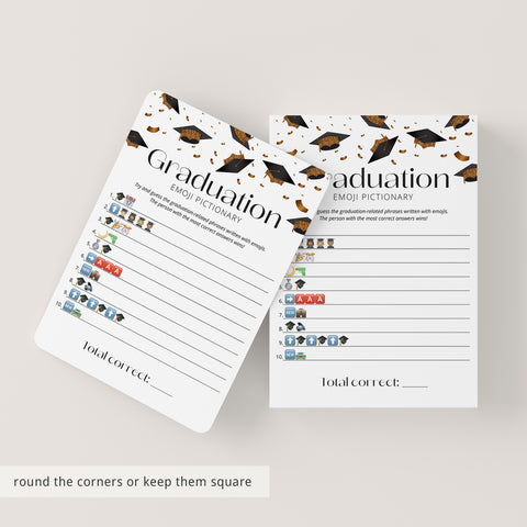 Graduation Emoji Pictionary With Answers Printable | Instant Download ...