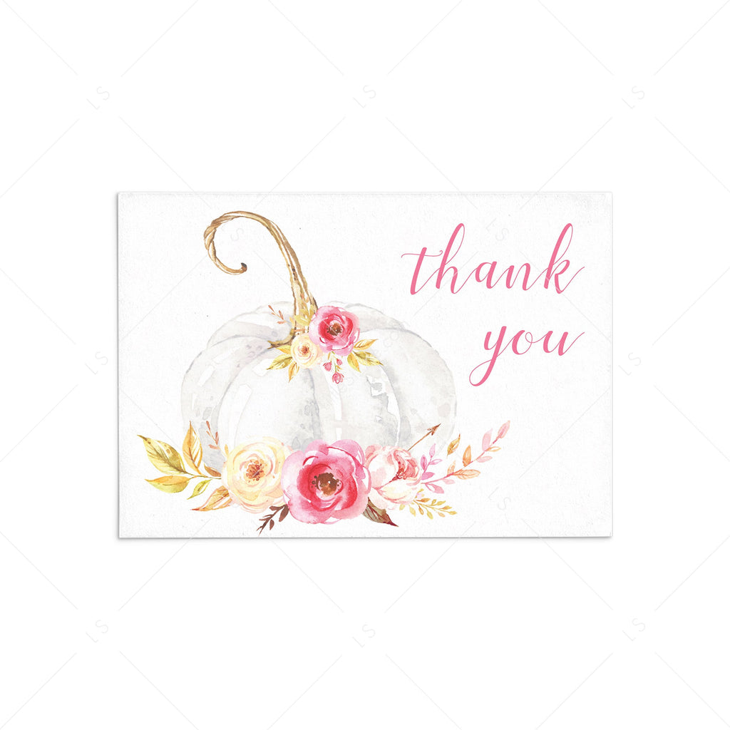 Pumpkin Thank You Card printable | Download Fall Thank You Notes ...