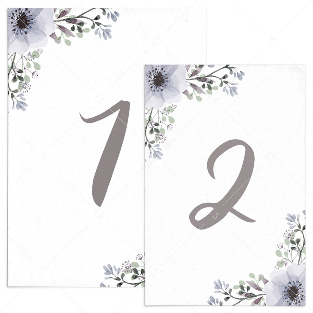 Editable Table Numbers | Purple Floral | LittleSizzle