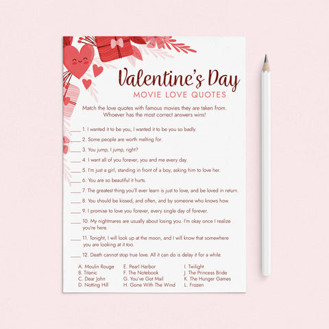 Valentine's Day Romantic Movies Trivia Questions and Answers – LittleSizzle