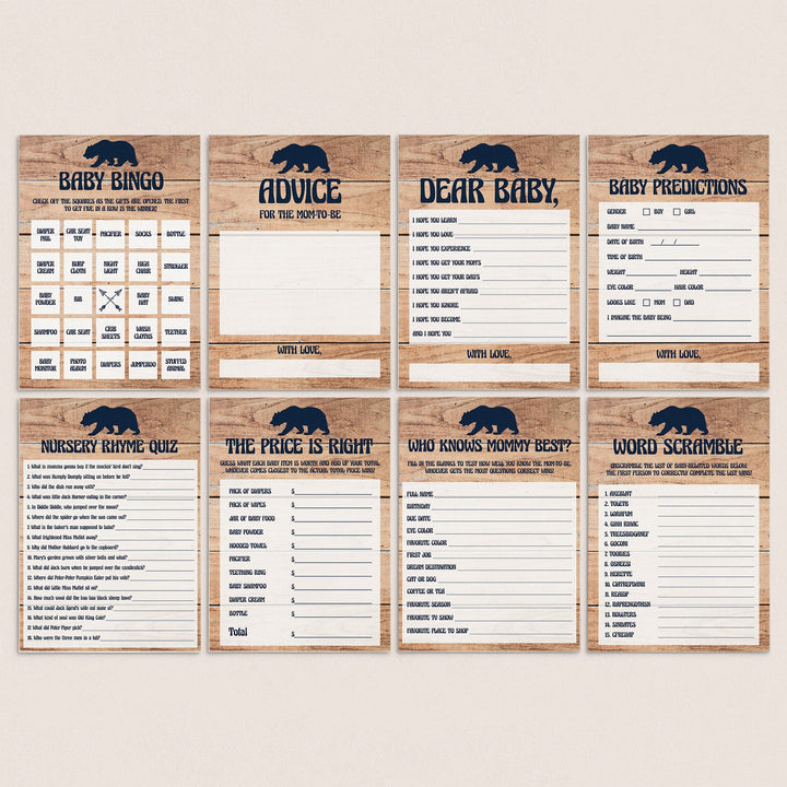 Winter baby shower invitations, popular games and table signs ...